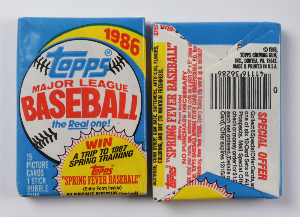 1986 Topps Baseball Wax Box With (36) Packs | Pristine Auction