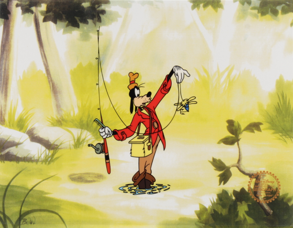 Walt Disney's Goofy "How To Fish" LE 11x14 2-Piece Animation Serigraph ...