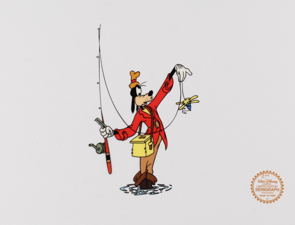 Walt Disney's Goofy "How To Fish" LE 11x14 2-Piece Animation Serigraph ...