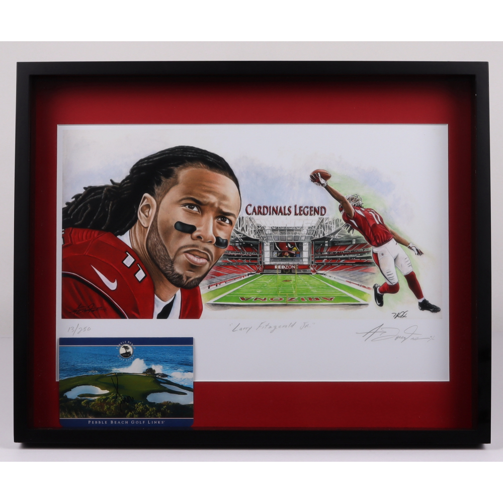 Larry Fitzgerald Signed Cardinals LE 17x21 Custom Framed Postcard ...