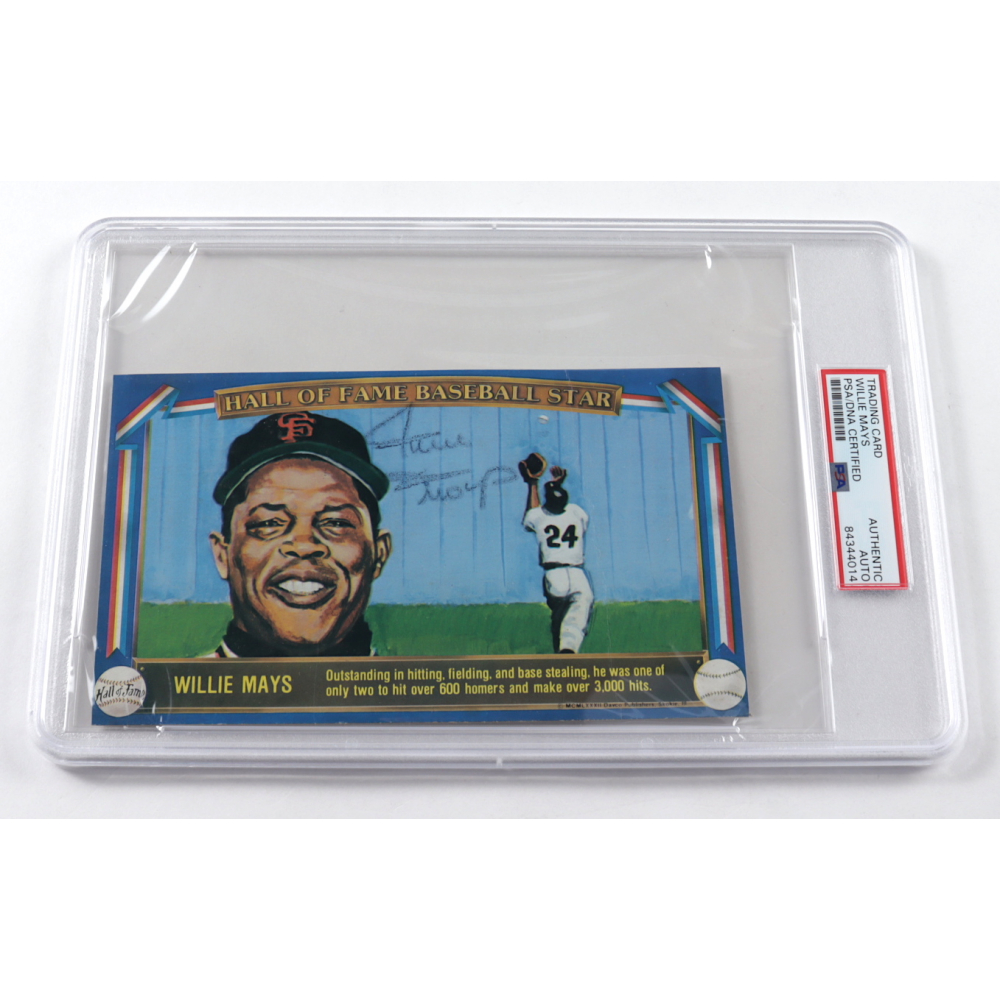 Willie Mays Signed 4x7 Trading Card (PSA Encapsulated) | Pristine Auction