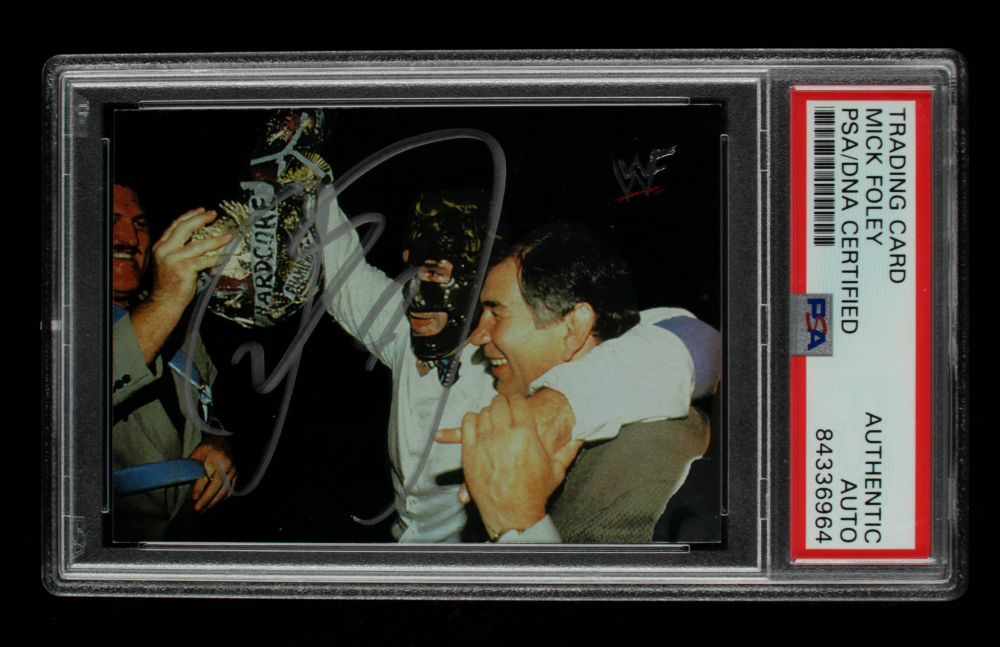 Mick Foley Signed 2000 Comic Images WWF No Mercy #75 Vince McMahon / Mankind (PSA Encapsulated ...