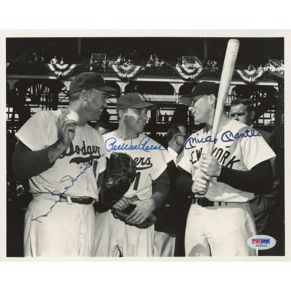 Mickey Mantle, Duke Snider & Pee Wee Reese Signed 8x10 Photo (PSA LOA ...