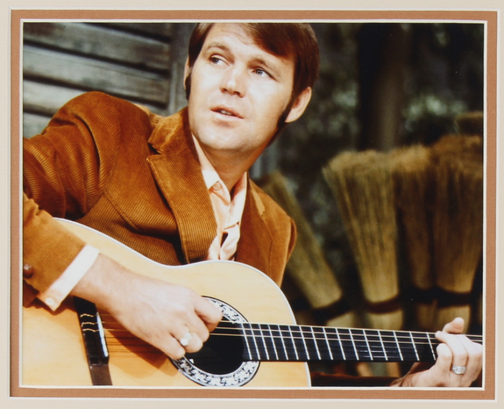 Glen Campbell Signed 14x18 Custom Matted Index Card Display (BGS ...