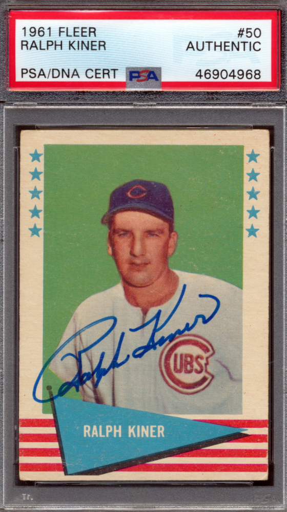 Ralph Kiner Signed 1961 Fleer #50 (PSA Encapsulated) | Pristine Auction
