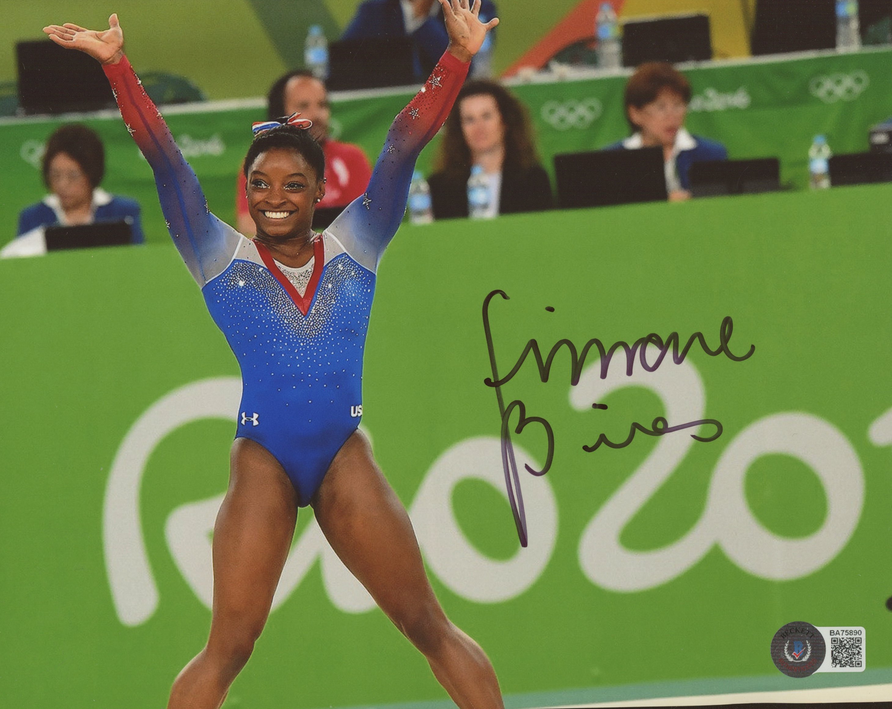 Simone Biles Signed Team USA 8x10 Photo (Beckett COA) | Pristine Auction