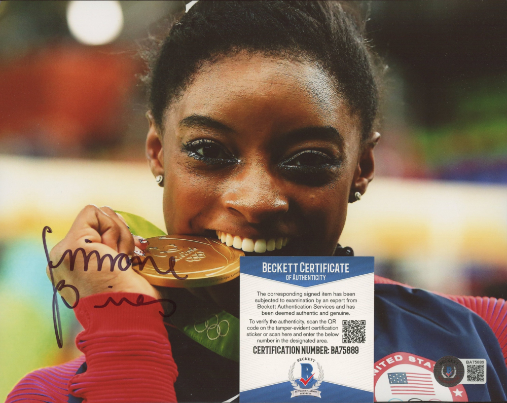 Simone Biles Signed Team USA 8x10 Photo (Beckett COA) | Pristine Auction