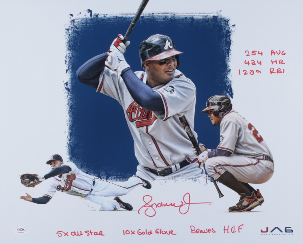 Andruw Jones Signed Braves 16x20 Photo with Multiple Inscriptions (PSA ...