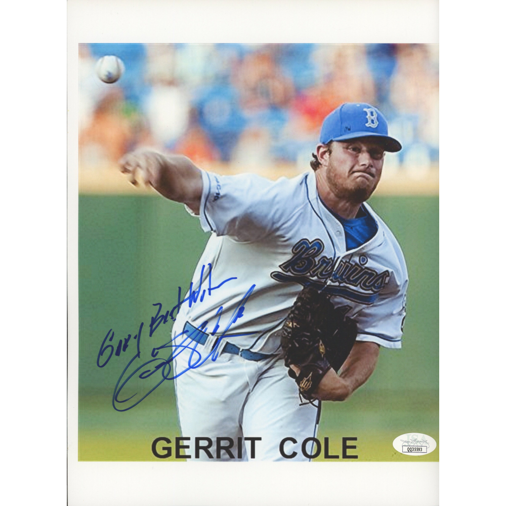 Gerrit Cole Signed Bruins 8x10 Photo Inscribed "Best Wishes" (JSA COA ...