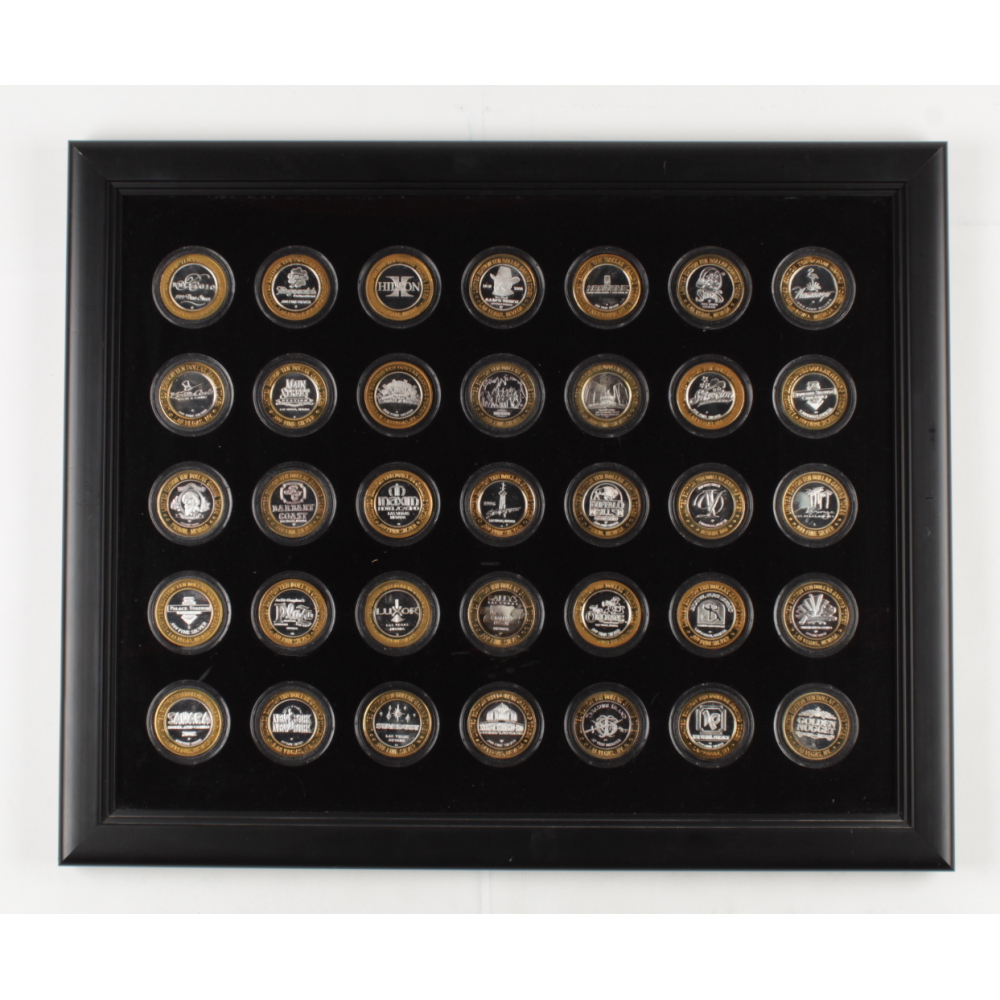 Las Vegas Casinos 18x22 Custom Framed Commemorative Silver Coin Display ...