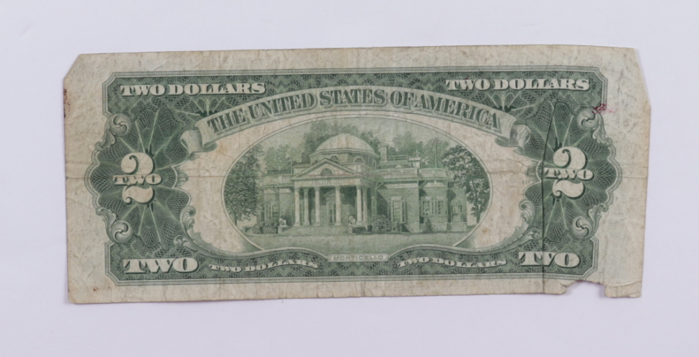 1928F $2 Two Dollar U.S. National Currency Red Seal Bank Note ...