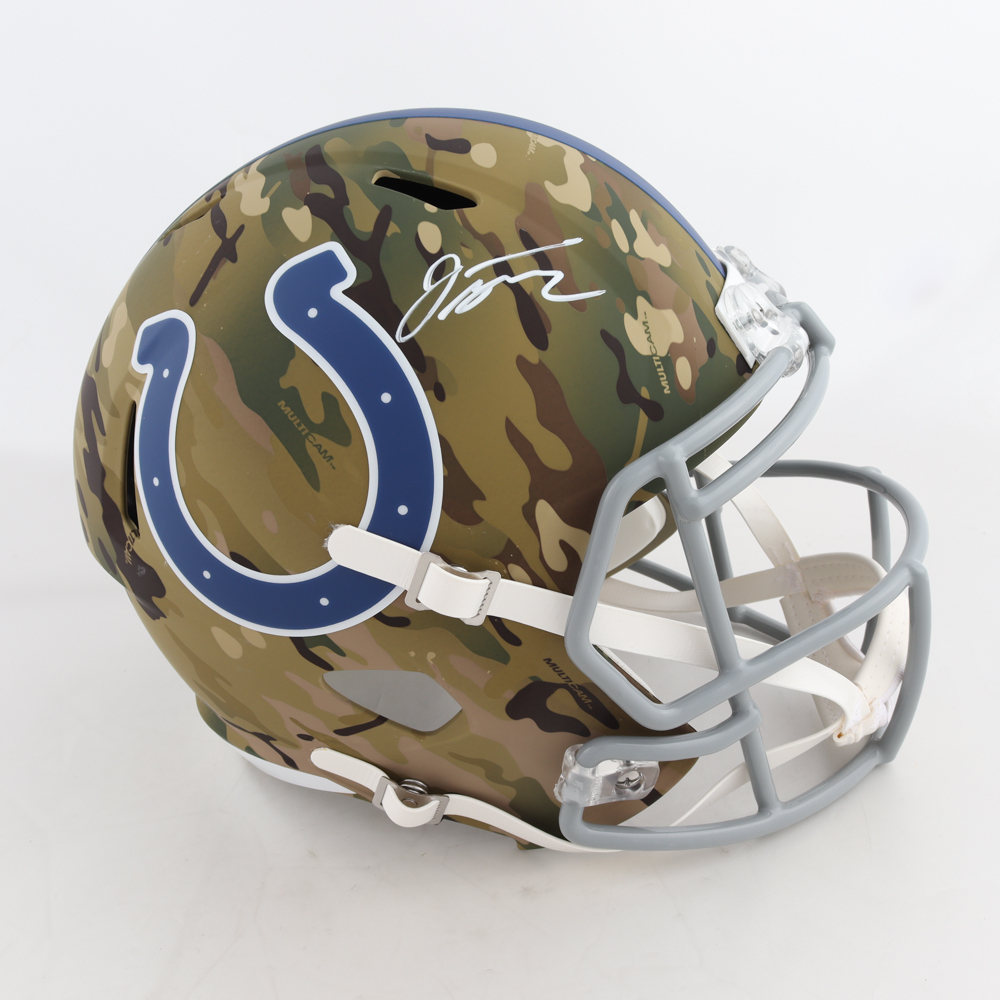 Jonathan Taylor Signed Colts Full-Size Camo Alternate Speed Helmet ...