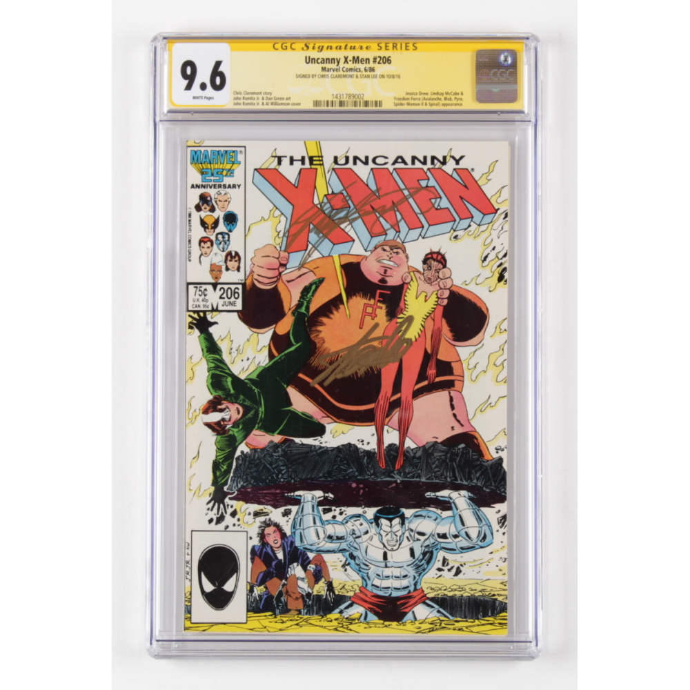 Stan Lee & Chris Claremont Signed 1986 X-Men Issue #206 Marvel Comic ...