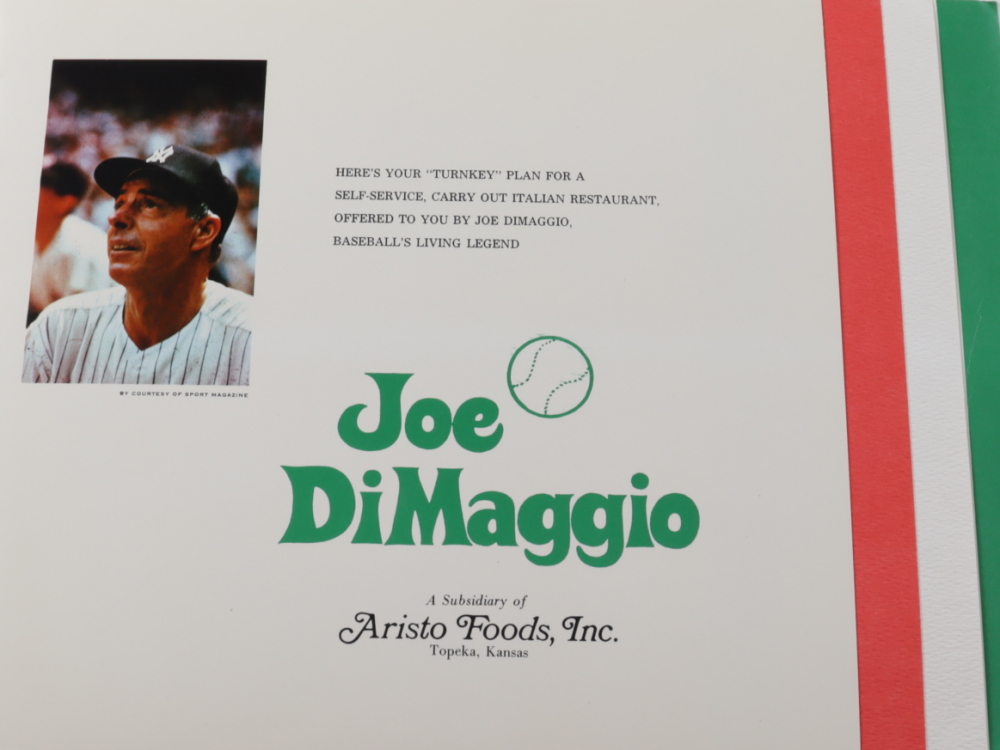 Joe DiMaggio Restaurant Welcome Kit (See Description) | Pristine Auction