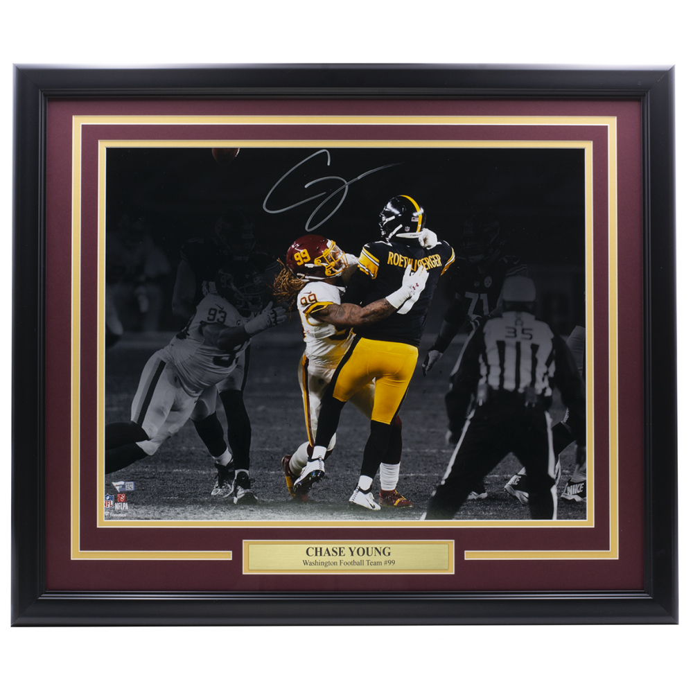 Chase Young Signed Washington Custom Framed Photo (Fanatics) | Pristine ...