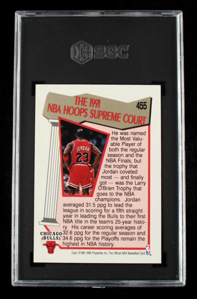 Michael Jordan 1991-92 Hoops #455 SC (SGC 10) | Pristine Auction