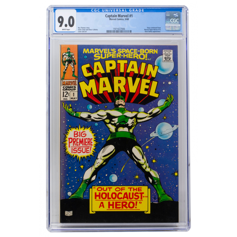 1968 "Captain Marvel" Issue #1 Marvel Comic Book (CGC 9.0) | Pristine ...