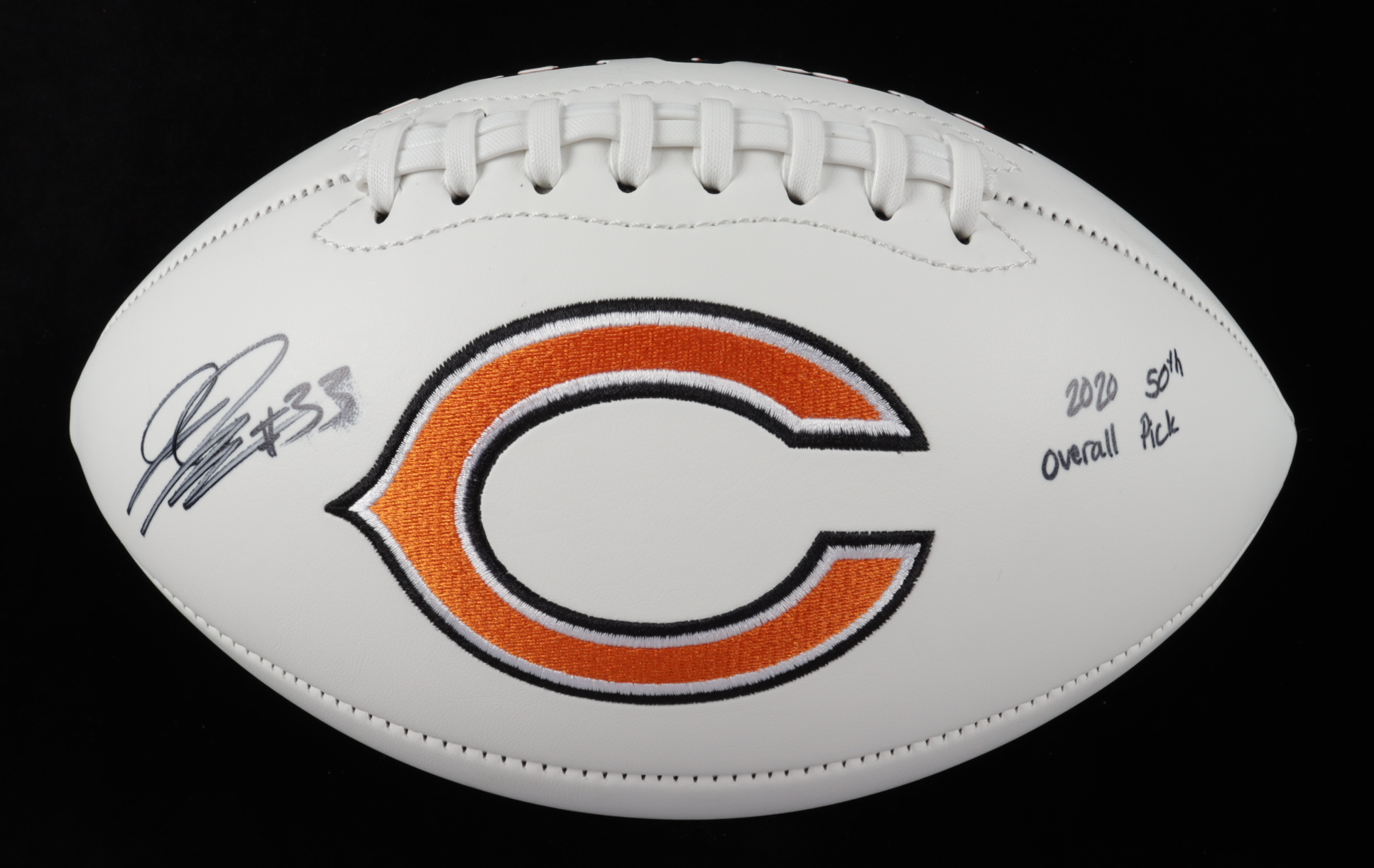 Jaylon Johnson Signed Bears Logo Football Inscribed "2020 50th Overall ...