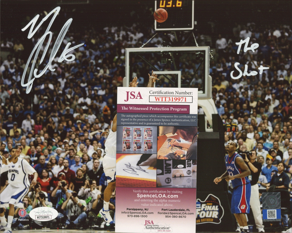 Mario Chalmers Signed Kansas Jayhawks 8x10 Photo Inscribed "The Shot ...