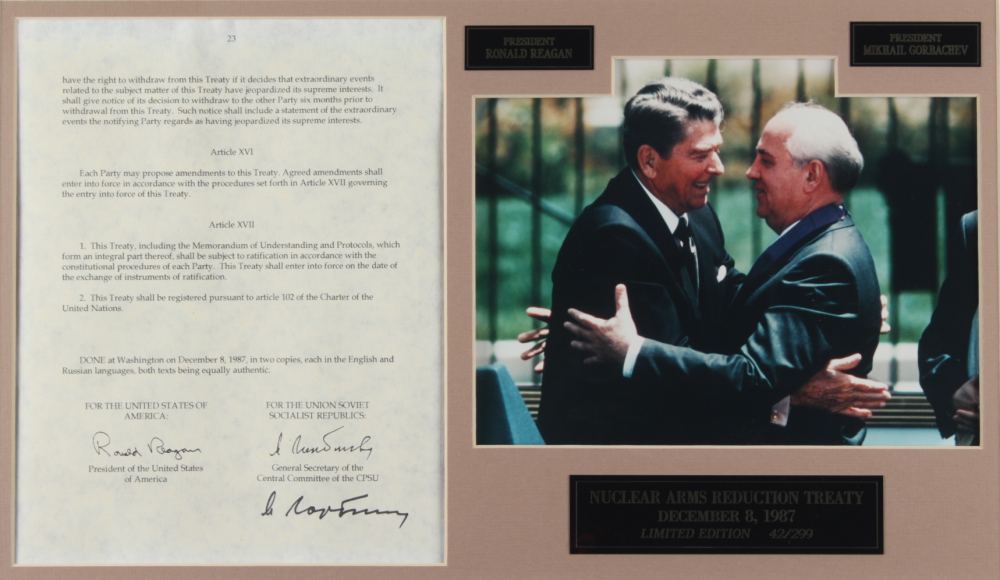 Mikhail Gorbachev Signed 16x24 Custom Framed Display (JSA ALOA ...