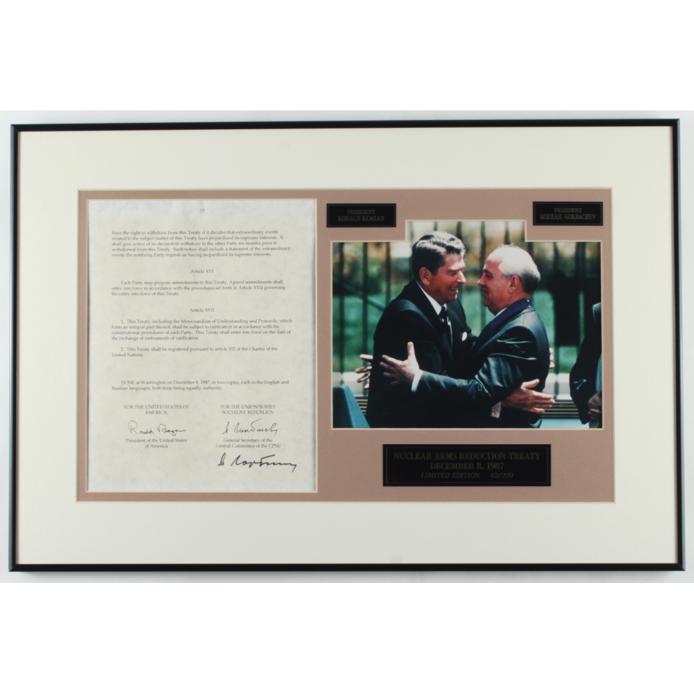 Mikhail Gorbachev Signed 16x24 Custom Framed Display (JSA ALOA ...
