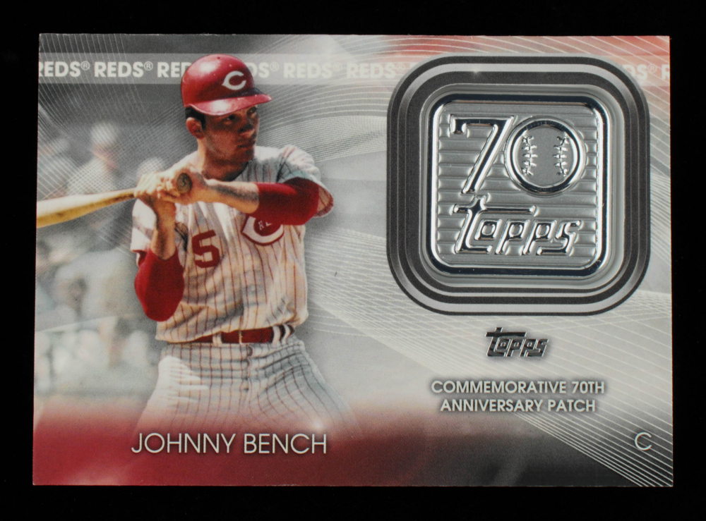 Johnny Bench 2021 Topps 70th Anniversary Commemorative Logo Patches ...