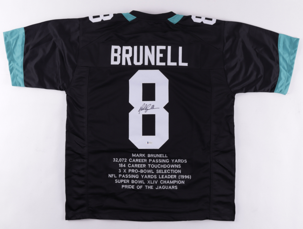 Mark Brunell Signed Career Highlight Stat Jersey (Beckett COA ...