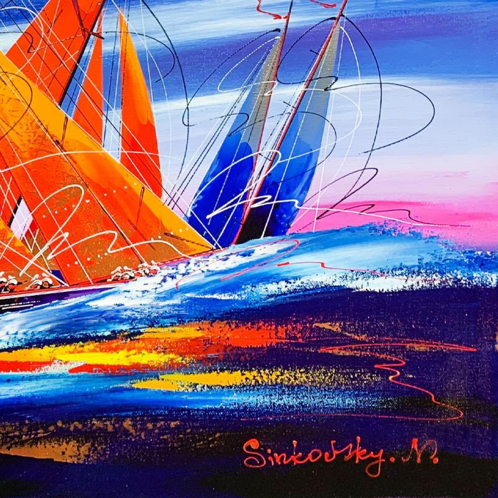 Natalia Sinkovsky Signed 19x35 Original Acrylic Painting on Canvas (PA ...