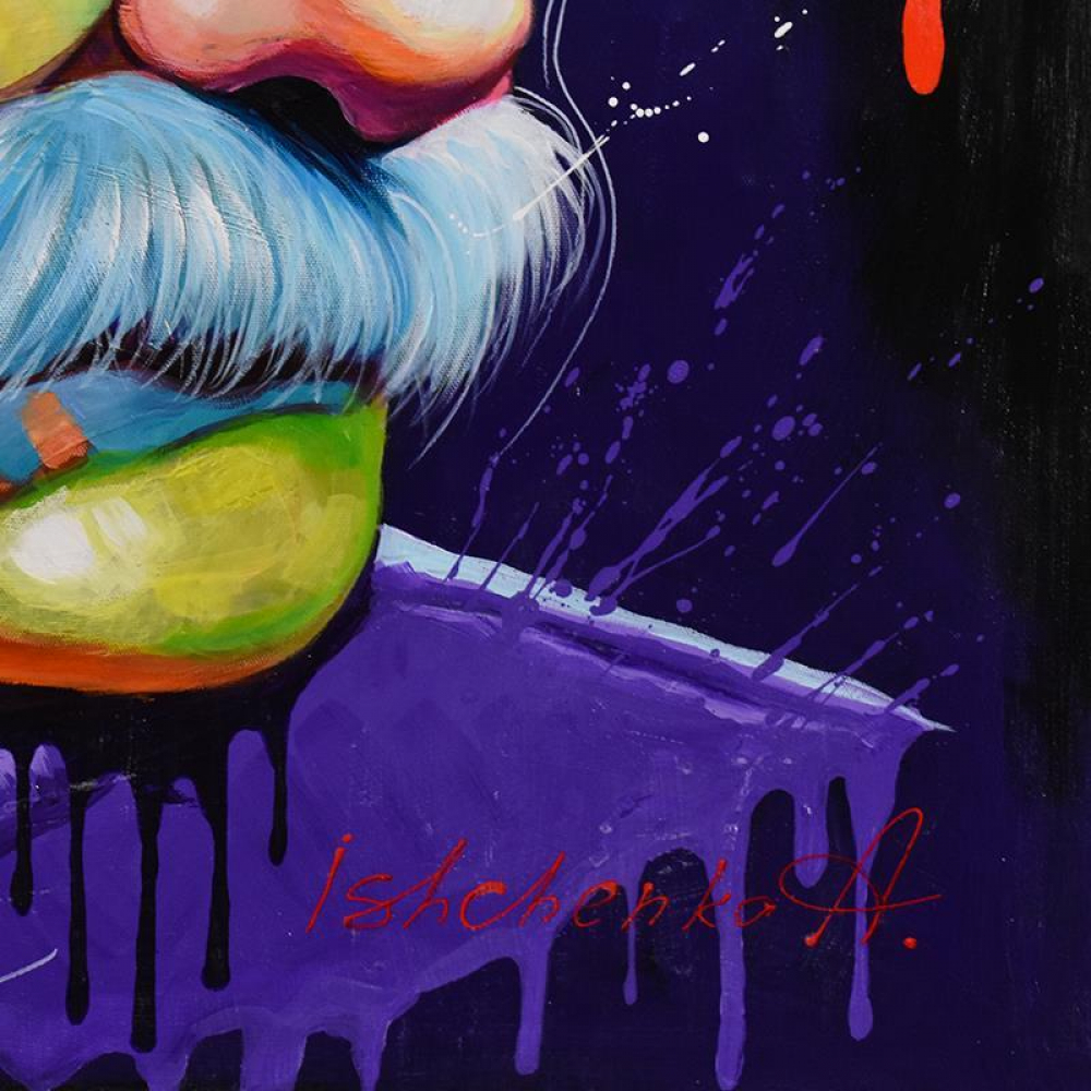 Alexander Ischenko Signed "Einstein" 32x32 Original Acrylic Painting on ...