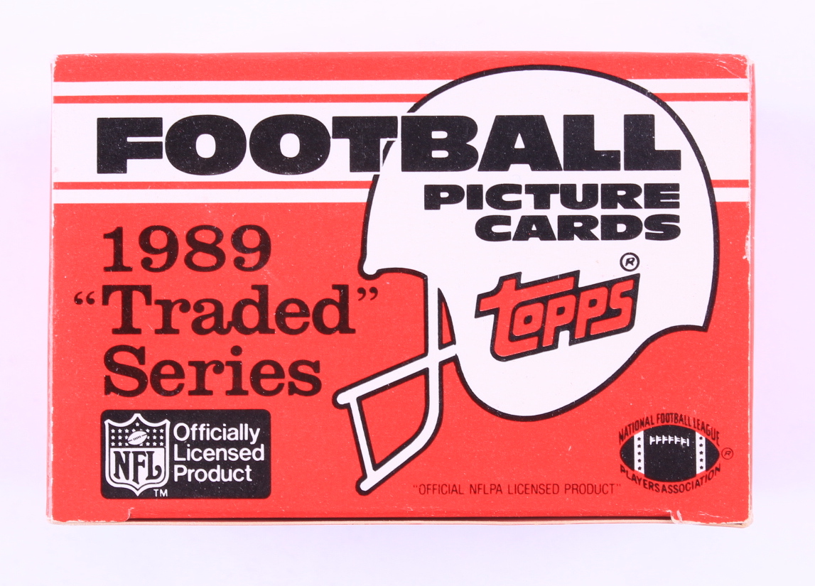 1989 Topps Football "Traded" Series Box with #43T Mike Alexander, #35T ...