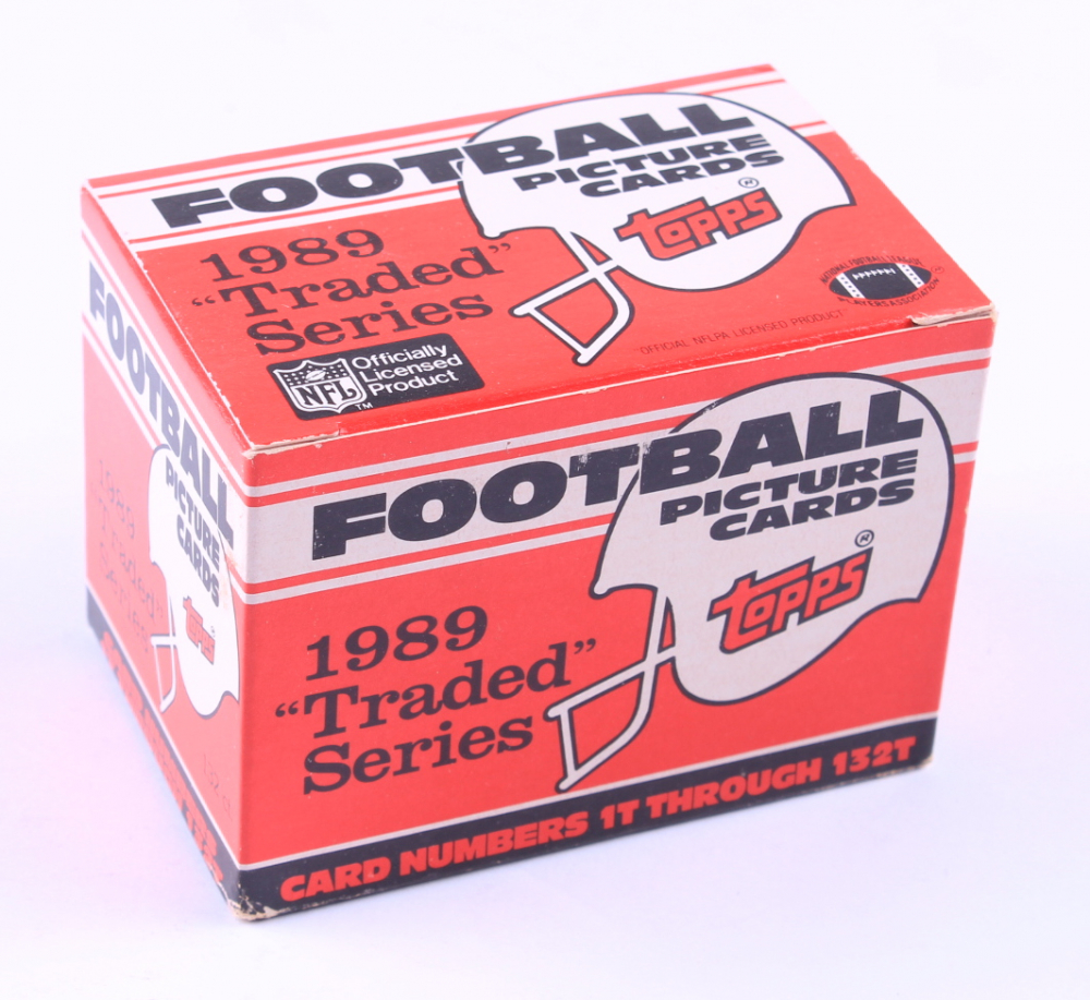 1989 Topps Football "Traded" Series Box with #43T Mike Alexander, #35T ...