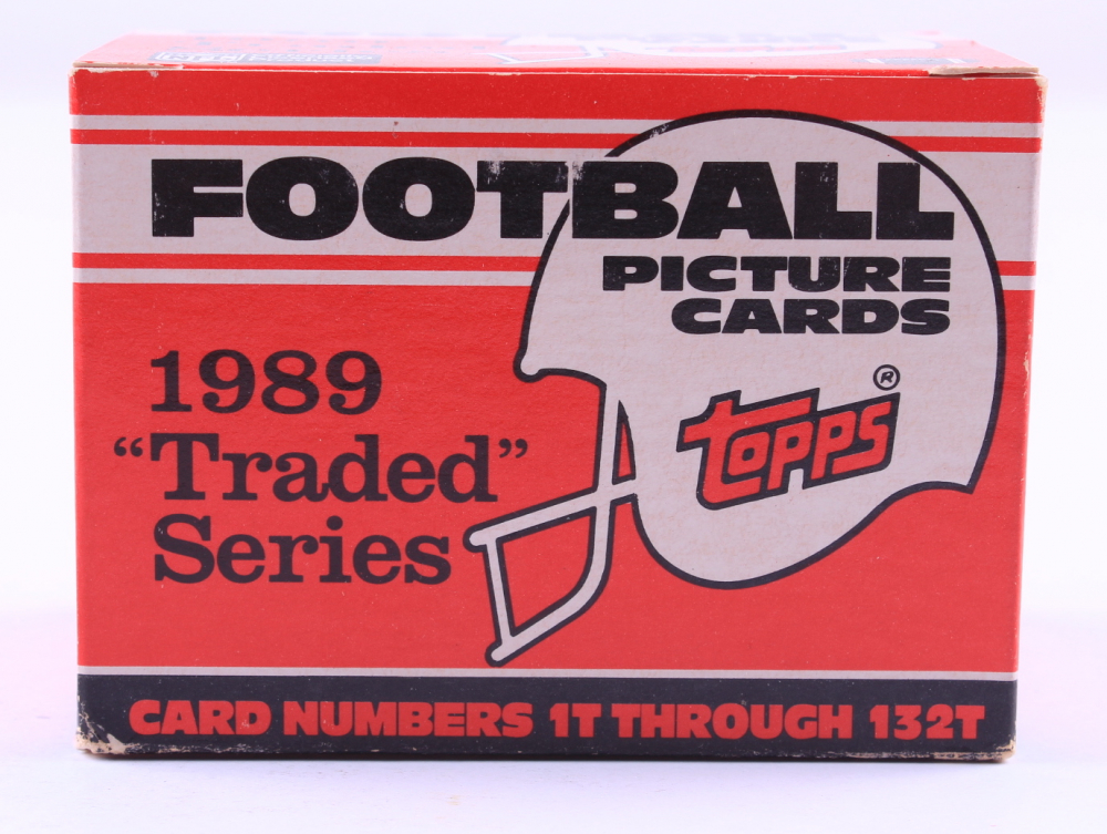 1989 Topps Football "Traded" Series Box with #43T Mike Alexander, #35T ...