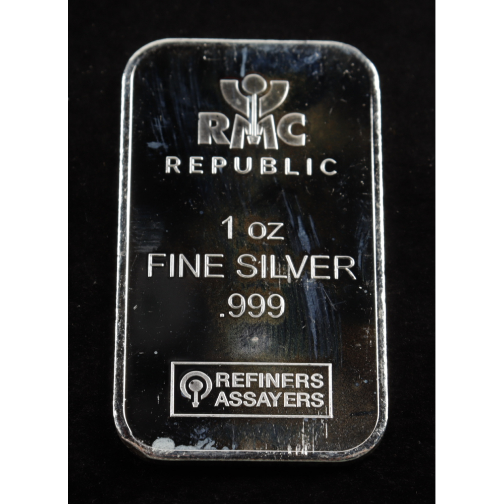 1 Oz .999 Fine Silver RMC Republic Silver Bullion Bar | Pristine Auction