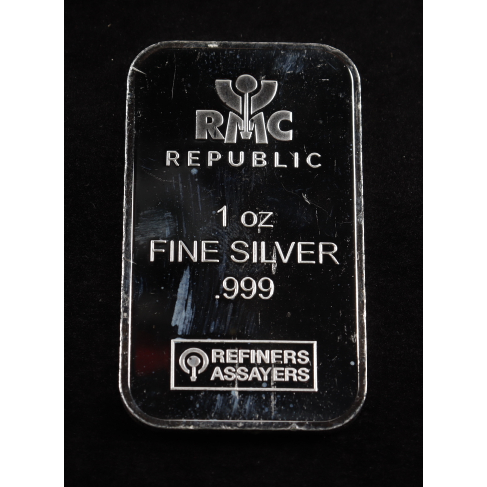 1 Oz .999 Fine Silver RMC Republic Silver Bullion Bar | Pristine Auction