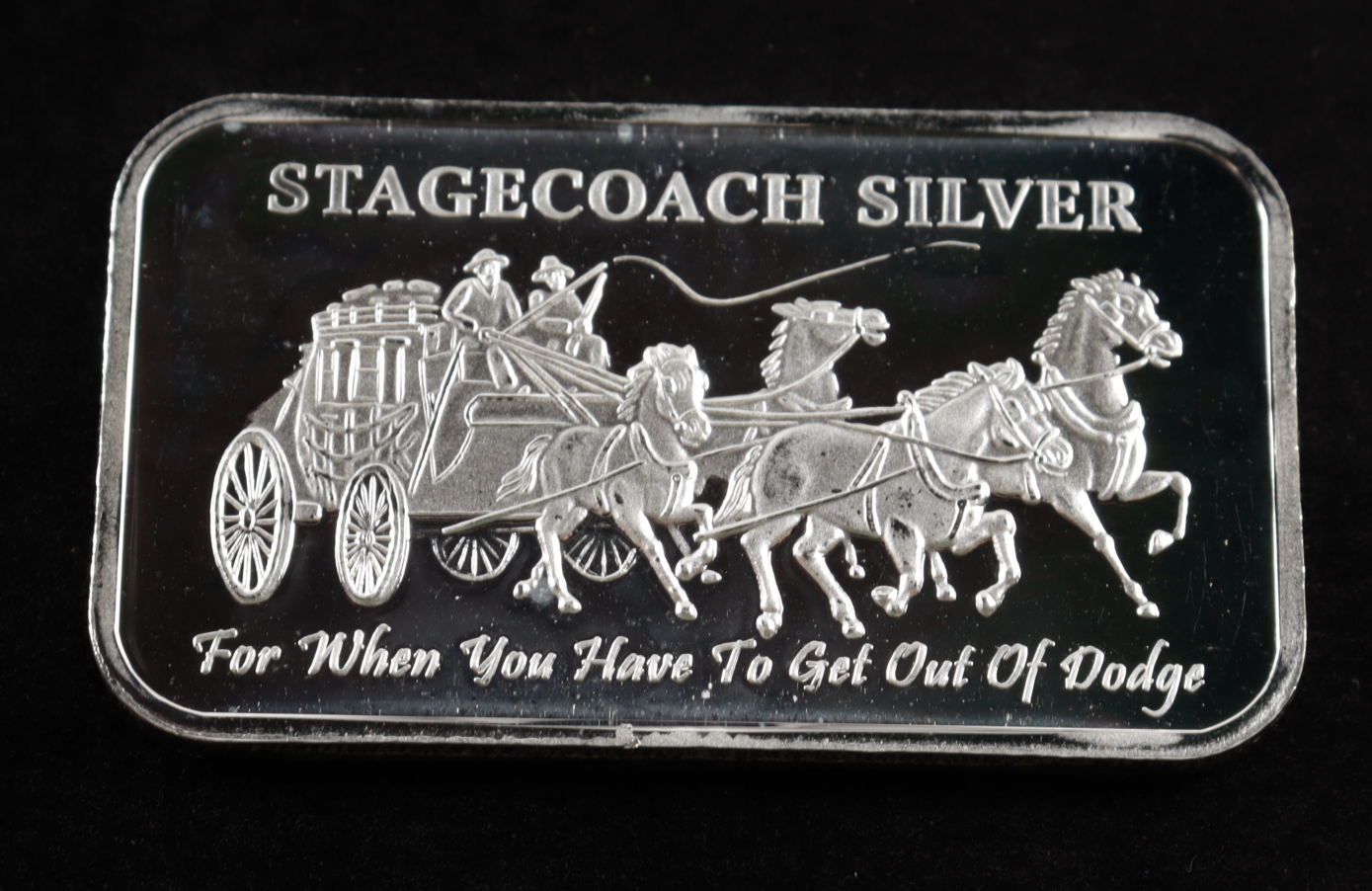 1 Oz .999 Fine Silver Stagecoach Silver Bullion Bar | Pristine Auction