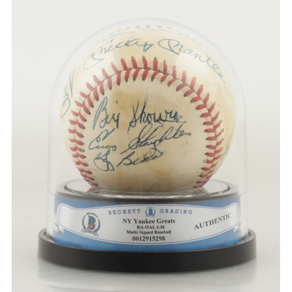 NY Yankee Great's Signed OAL Baseball with High Quality Display Case ...