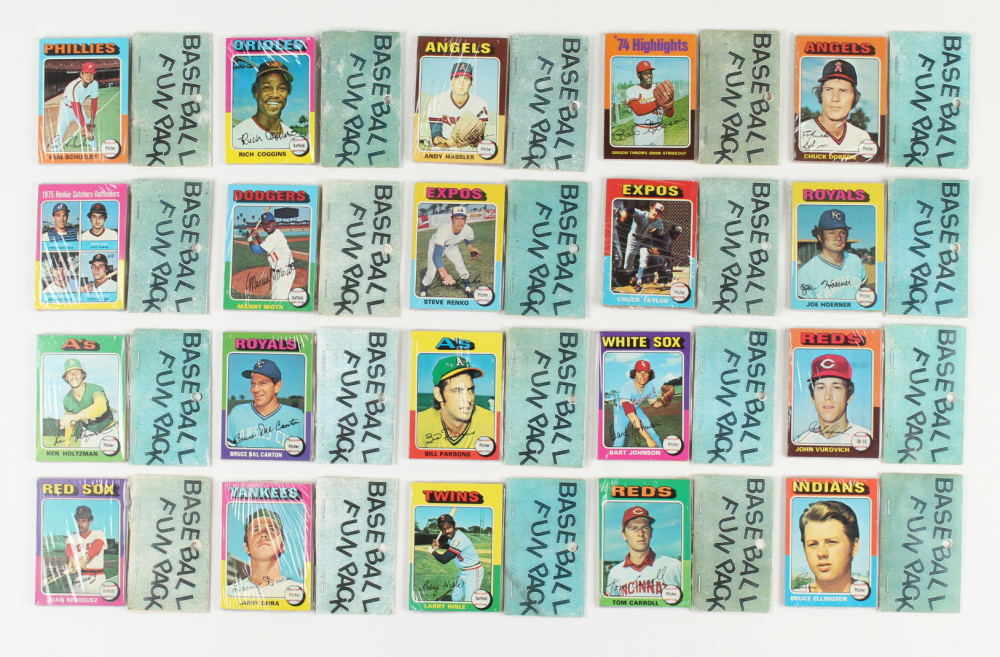 1975 West Corp Vendors Box of (20) Baseball Fun Packs (See Description ...