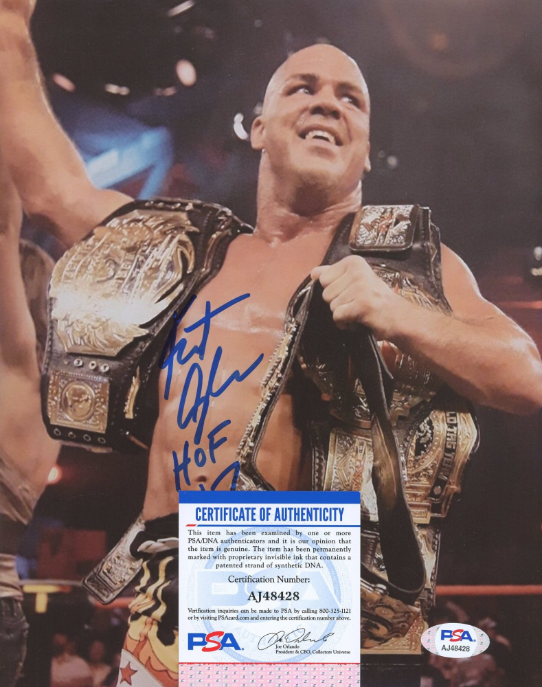 Kurt Angle Signed WWE 8x10 Photo Inscribed "HOF 17" (PSA) | Pristine ...
