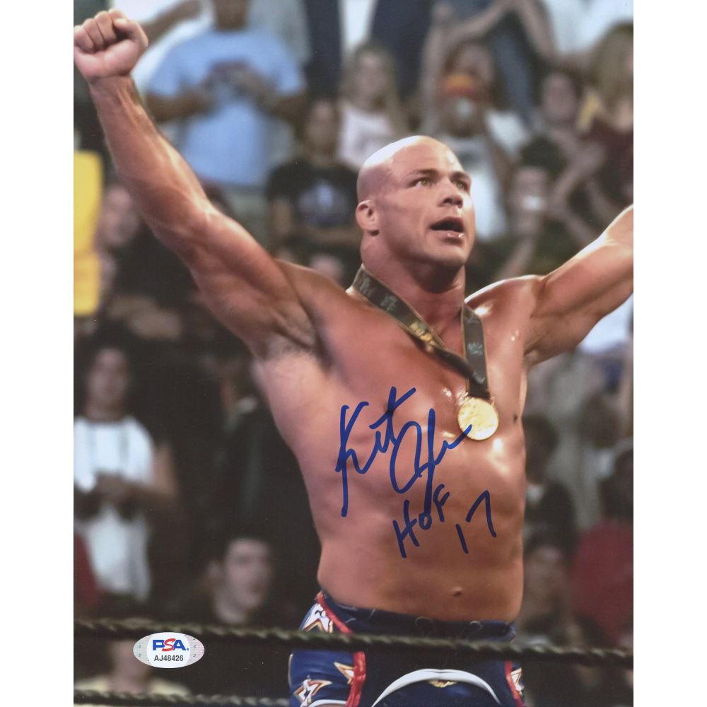 Kurt Angle Signed WWE 8x10 Photo Inscribed "HOF 17" (PSA) | Pristine ...