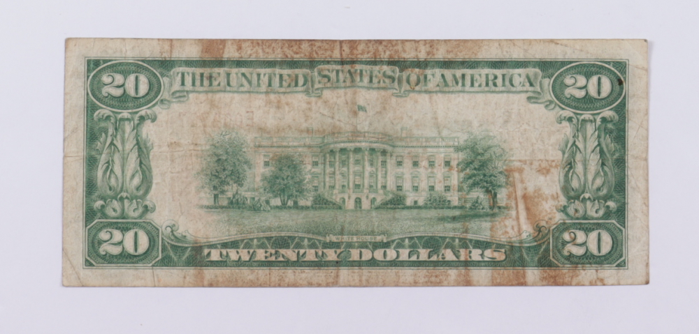 1929 $20 Twenty-Dollars U.S. National Currency Bank Note - (The Federal ...