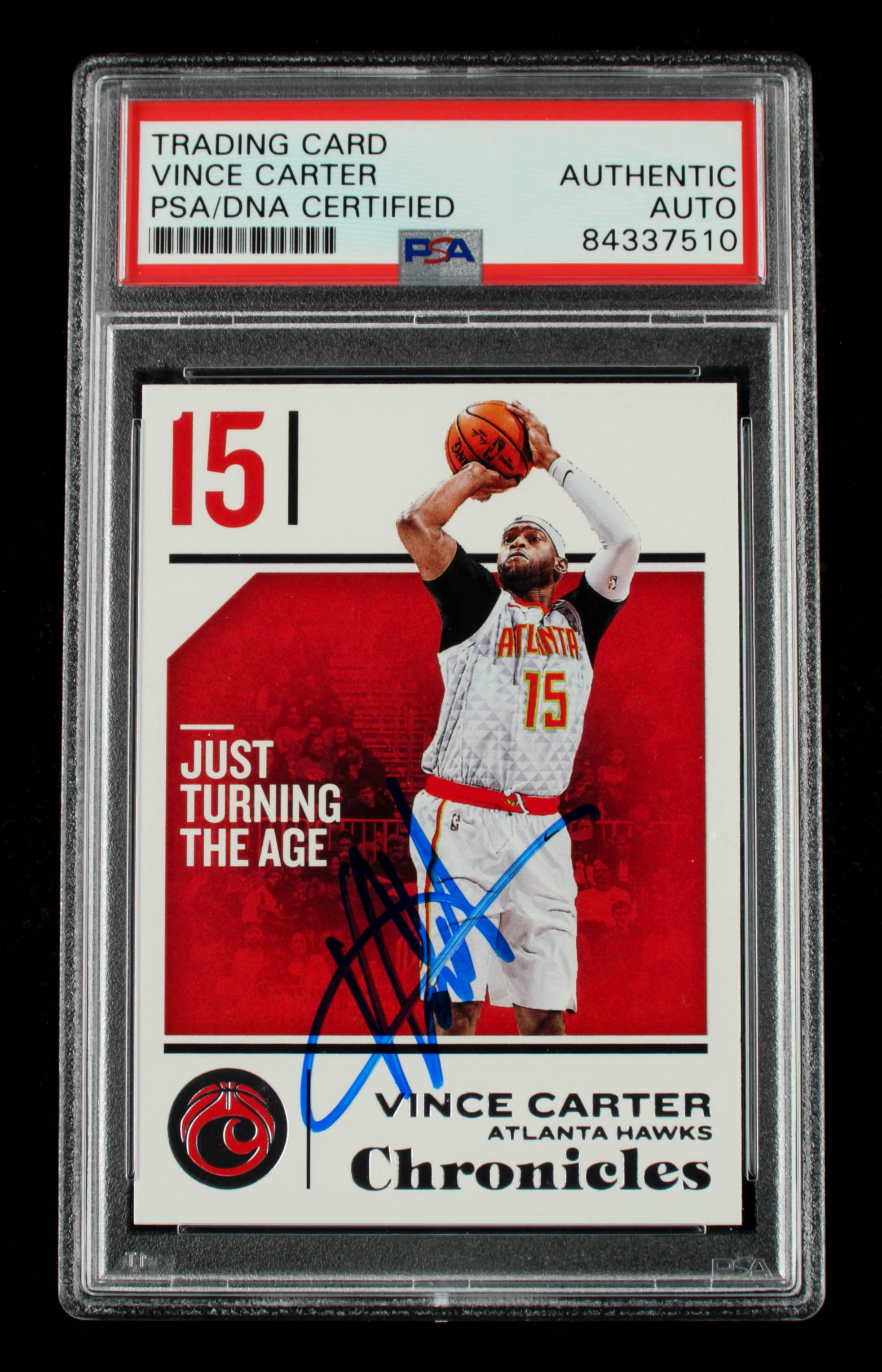 Vince Carter Signed 2018-19 Panini Chronicles #97 (PSA Encapsulated ...