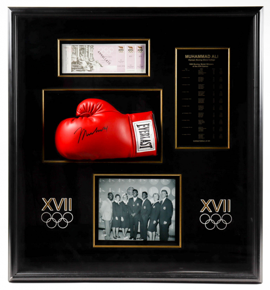 Muhammad Ali Signed LE 31x34x7 Custom Framed Boxing Glove Shadowbox ...