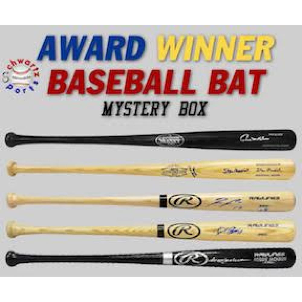 Schwartz Sports Baseball Award Winner Signed Full-Size Bat Mystery Box ...