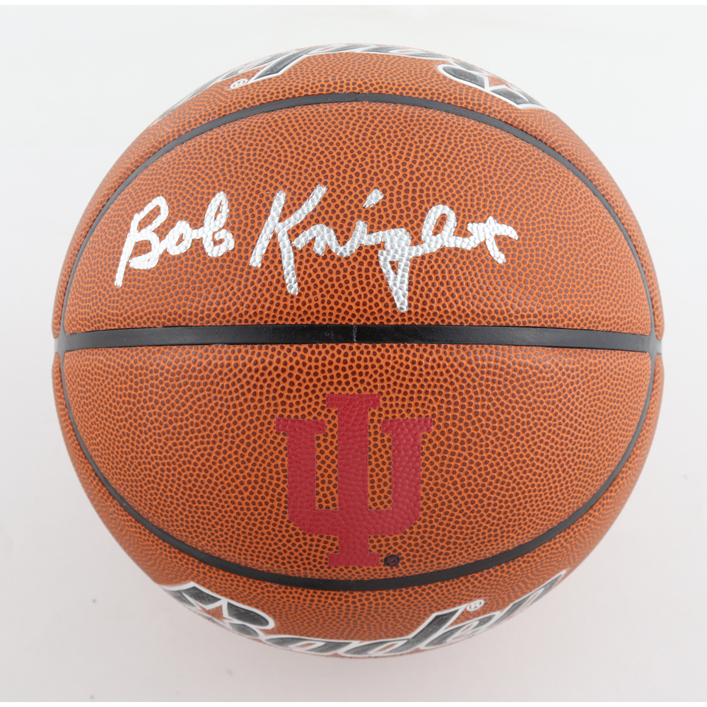 Bob Knight Signed Indiana Hoosiers Logo Basketball (Schwartz Sports COA ...