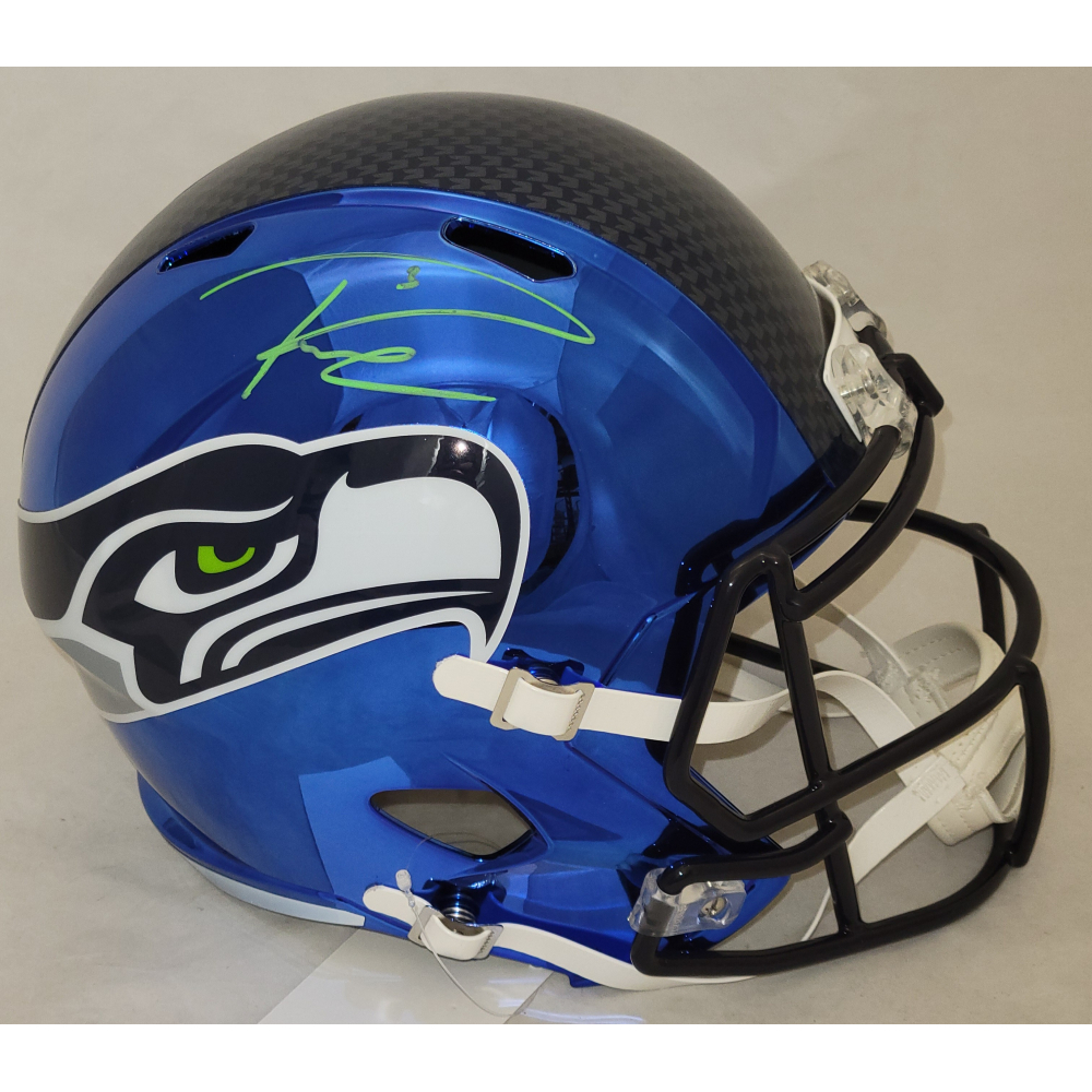 Russell Wilson Signed Seahawks Full-Size Chrome Alternate Speed Helmet ...
