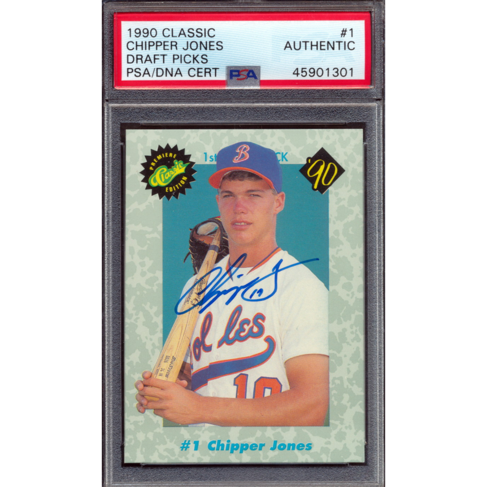 Chipper Jones Signed 1990 Classic Draft Picks #1 (PSA Encapsulated ...