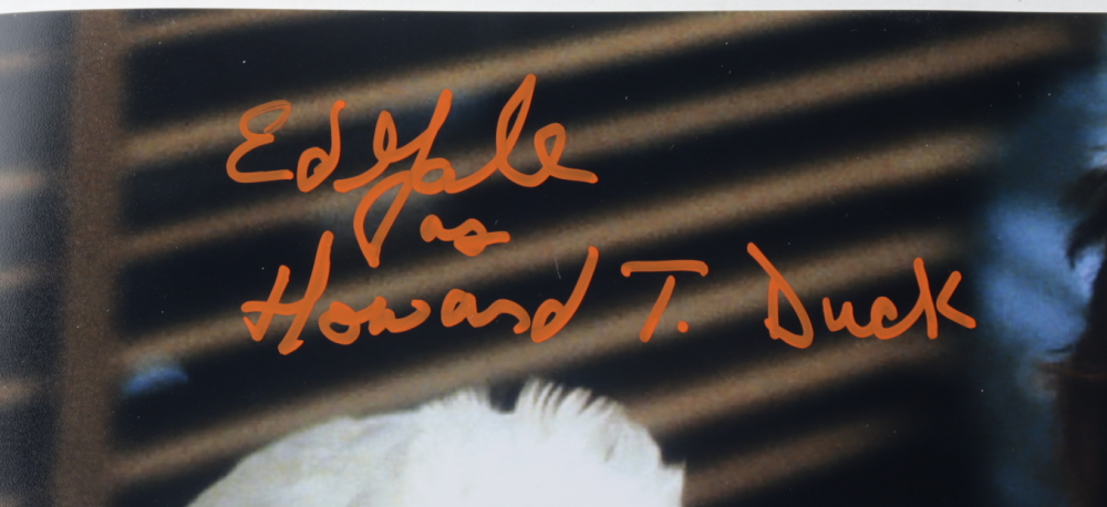 Ed Gale & Lea Thompson Signed "Howard the Duck" 11x14 Photo Inscribed ...