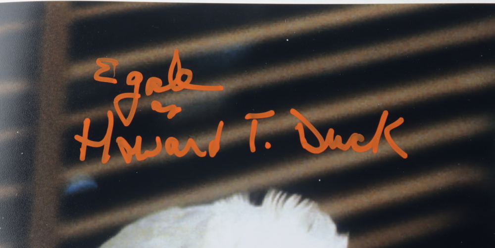 Ed Gale & Lea Thompson Signed "Howard the Duck" 11x14 Photo Inscribed ...