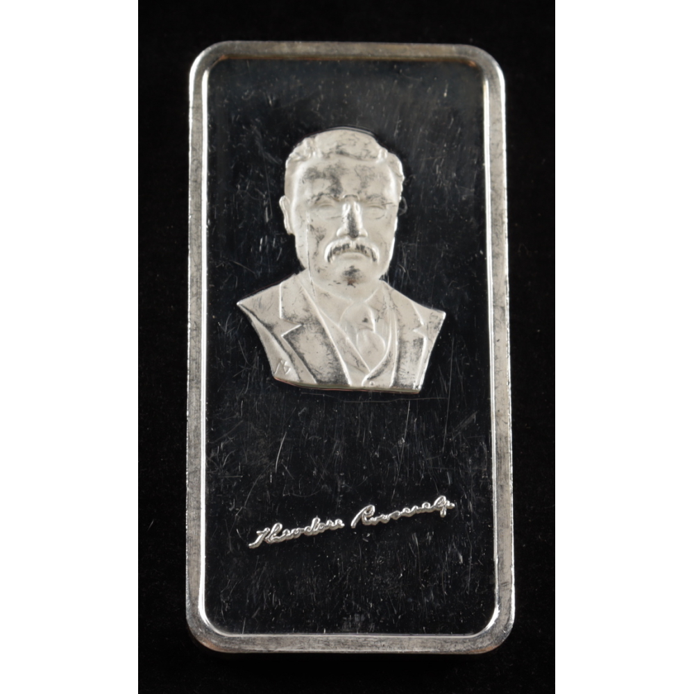 1 Oz .999 Fine Silver "Theodore Roosevelt" Hamilton Mint Silver Bullion ...