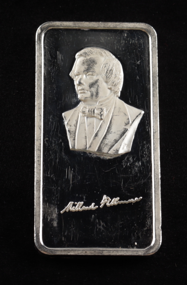 1 Oz .999 Fine Silver "Millard Fillmore" Hamilton Mint Silver Bullion ...